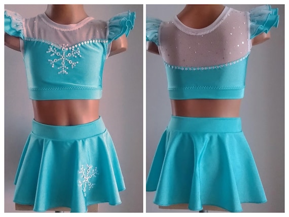 Elsa Inspired Dance Set Elsa Performance Costume-elsa Crop - Etsy