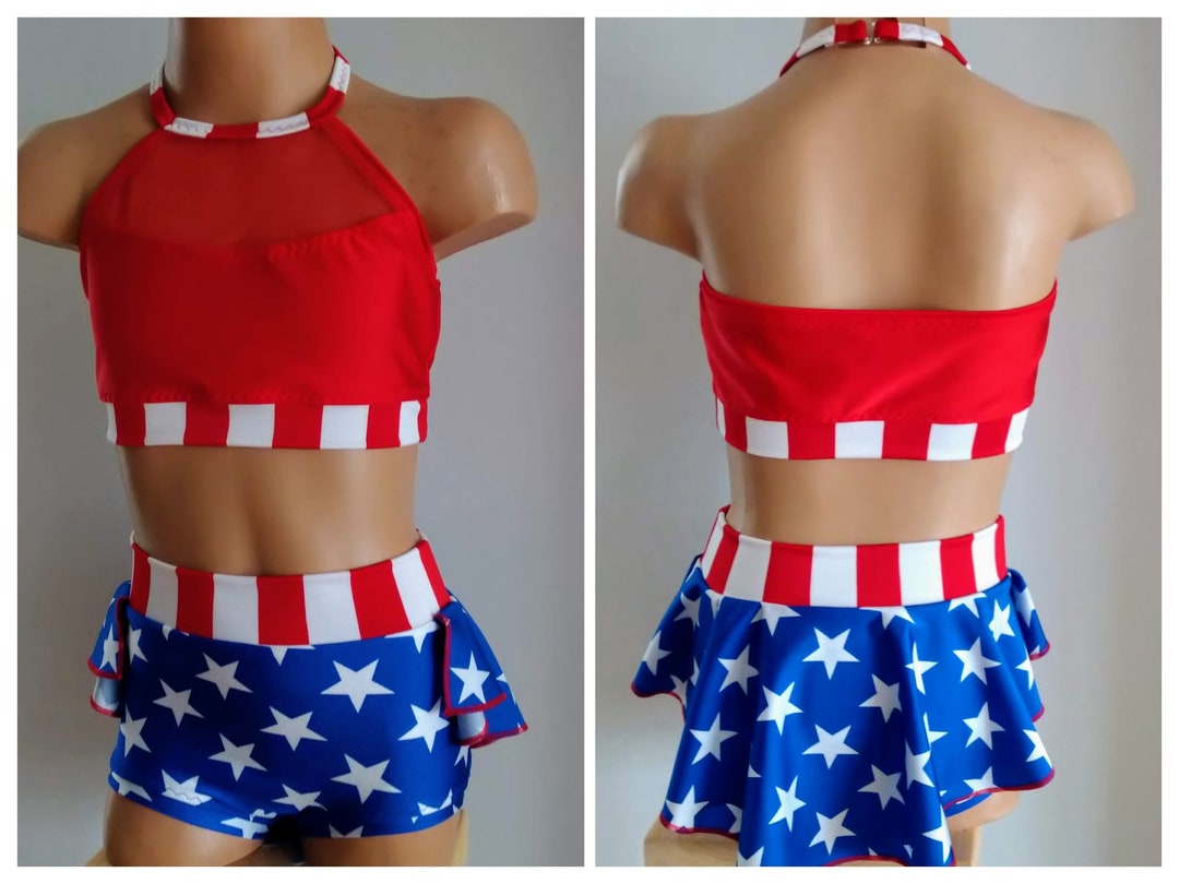 Patriotic Dance Costume - Toddlers Girls Patriotic Cheerleading Costume ...