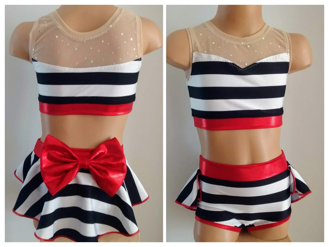 MORE COLORS - Dance Base Costume - Black and White Stripe Costume ...