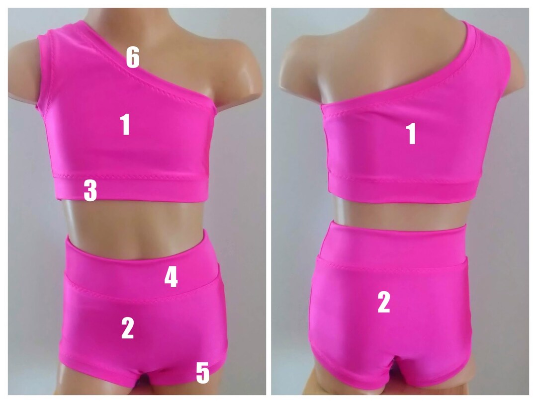 One Shoulder Dance Costume -dance Costume Base - Bright Dance Crop Top ...