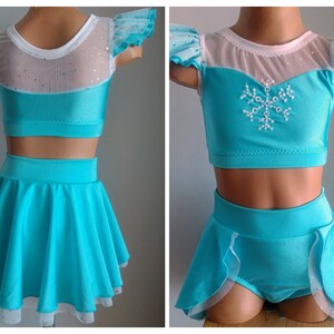 Elsa Inspired Dance Costume - Elsa Performance Outfit -custom Dance ...