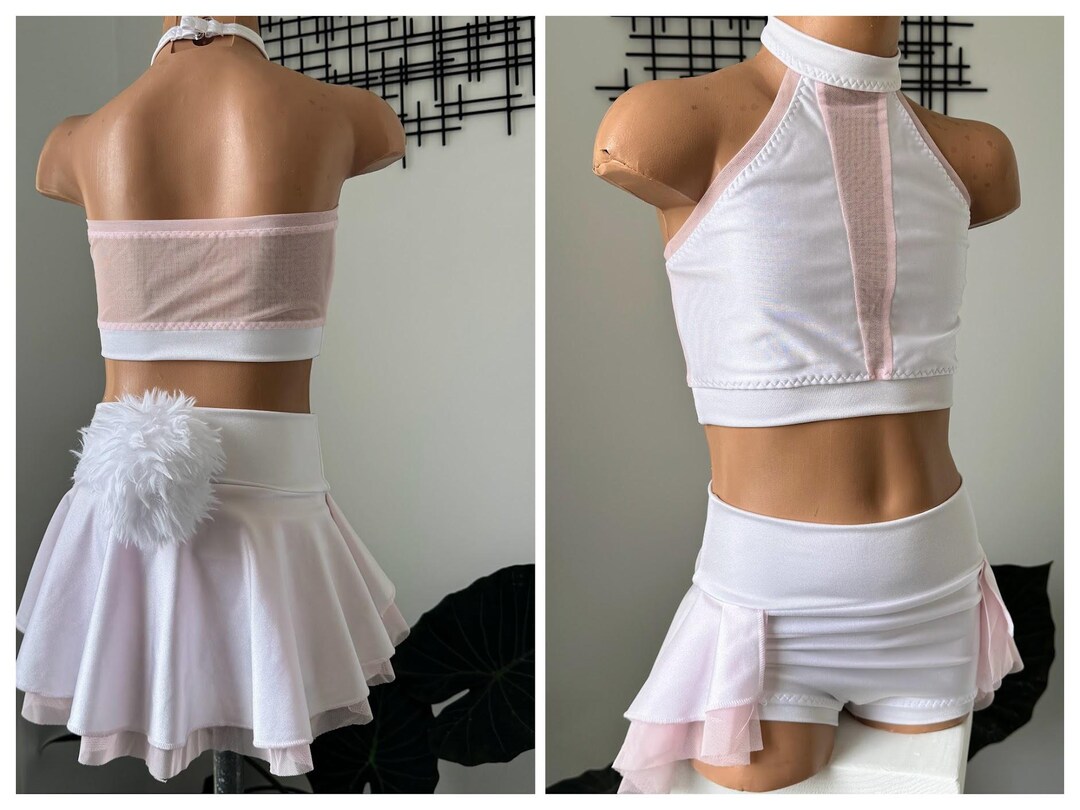 Bunny White Rabbit Inspired Dance Costume - White Pink Dance Base ...