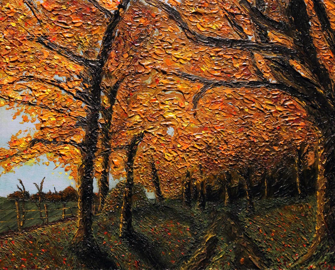 Autumn Forest Walk Painting | A Walk in the Burning Woods of Autumn - Etsy