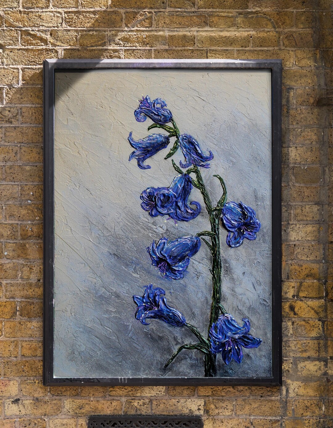 Bluebells Wall Hanging Artwork Textured Floral Art Print With Timeless ...