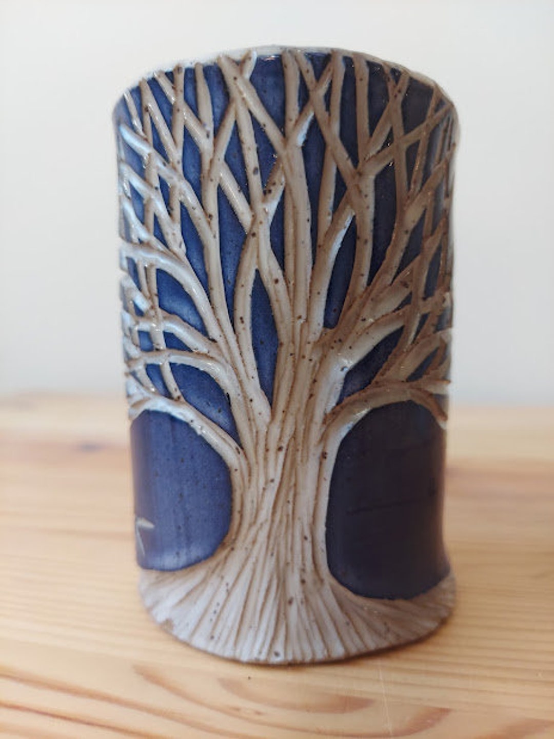 Vase With Hand Carved Tree, Various Colors - Etsy