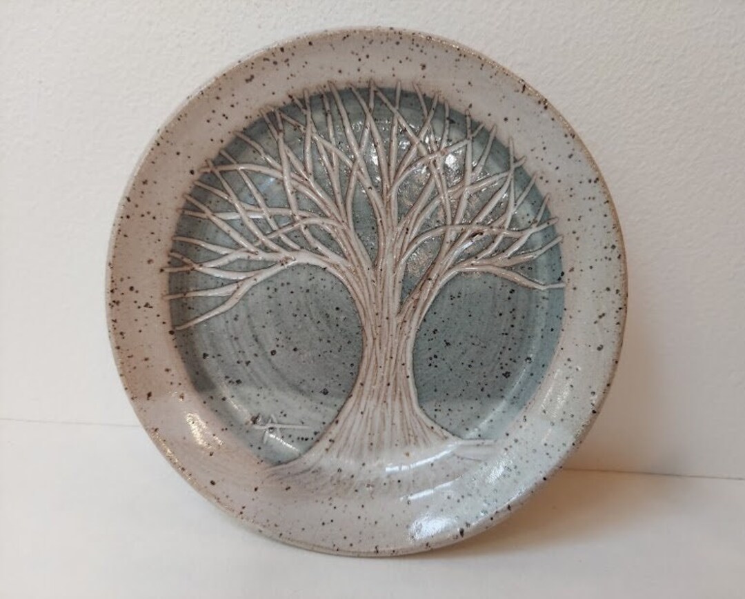 Small Carved Tree Plate Various Colors - Etsy