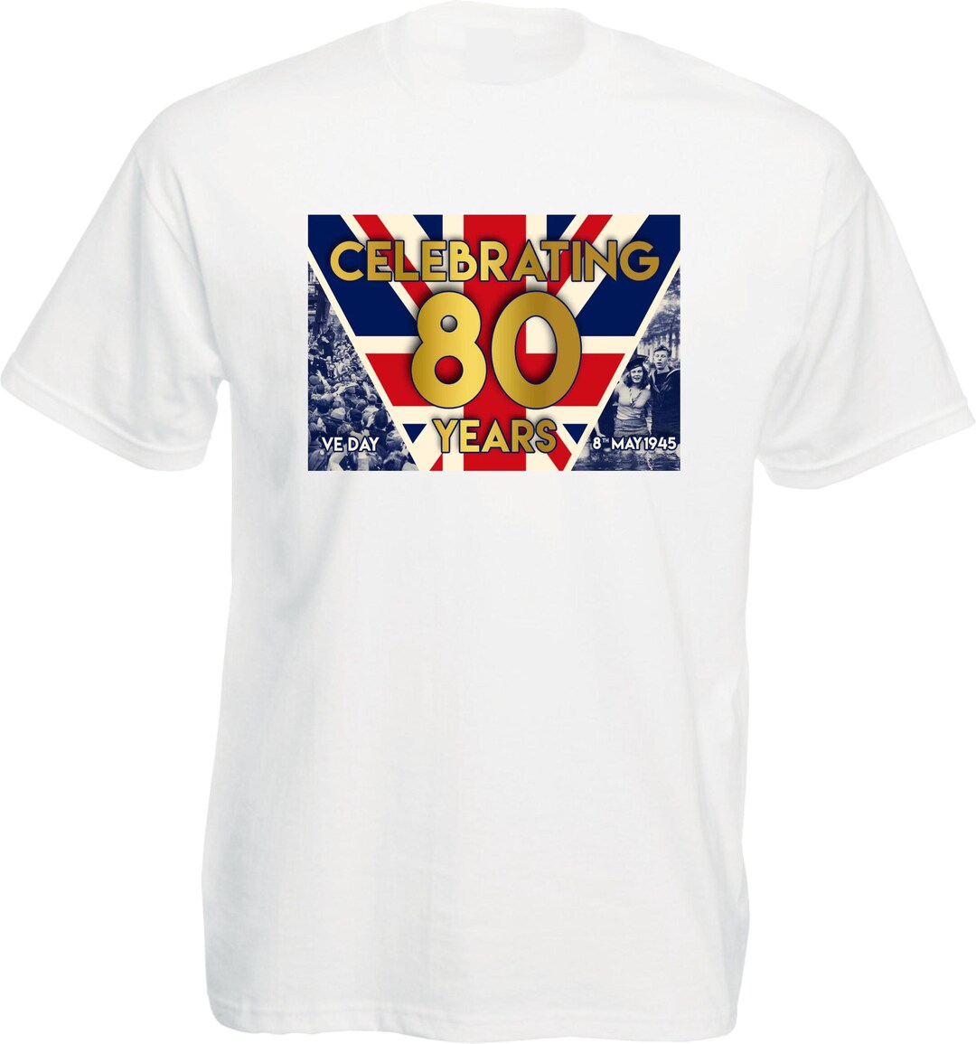 VE Day Flag 80th Anniversary T-shirt, Victory in Europe 1945 - WWII ...