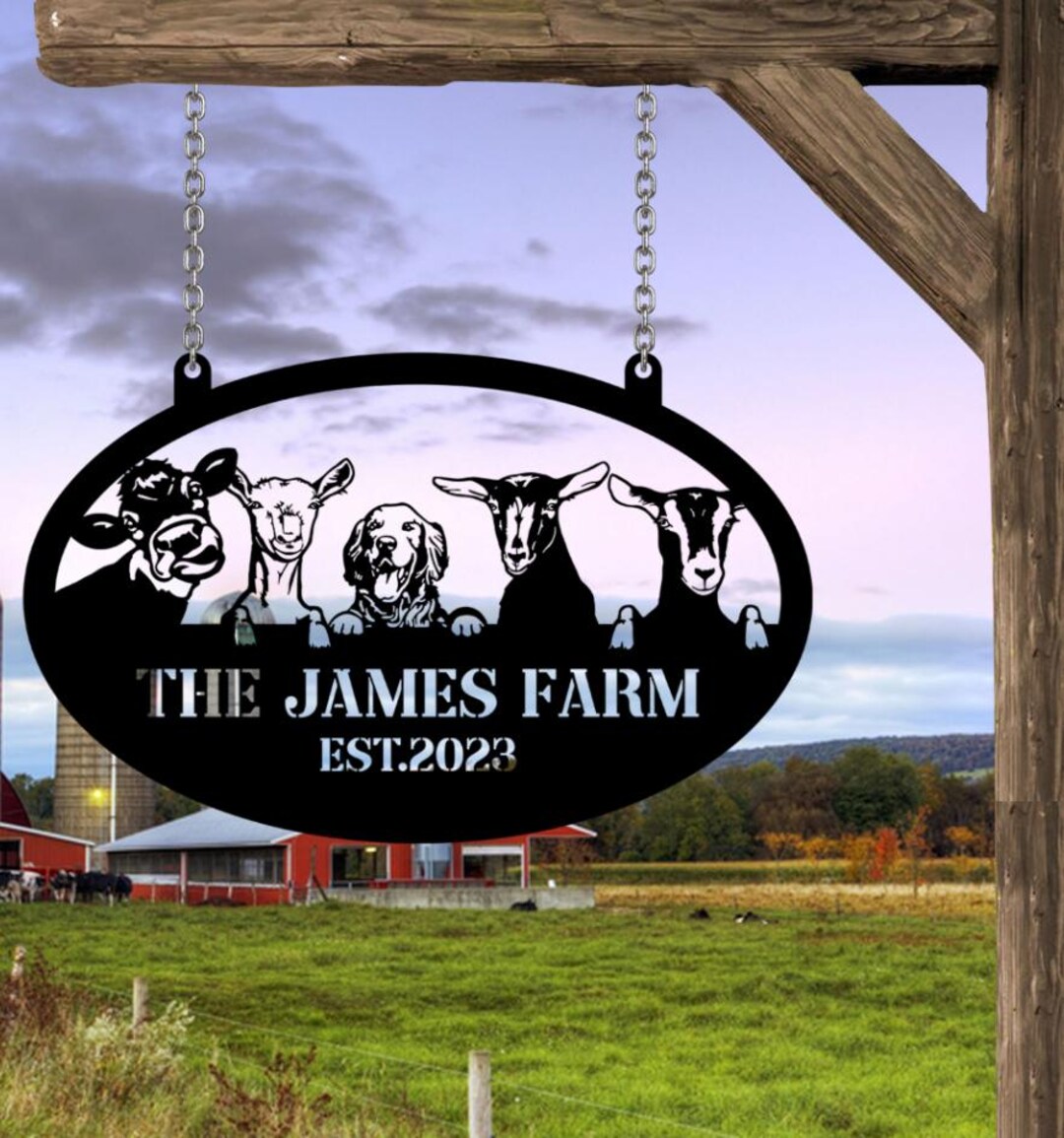 Custom Metal Goats Sign,goat Metal Wall Art,goat Farm Sign, Goat ...