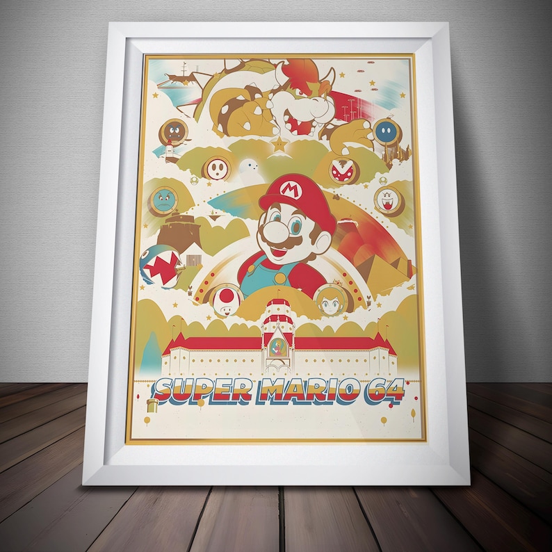 Super Mario 64 Poster | Arcade Game Poster | Premium Quality Print ...