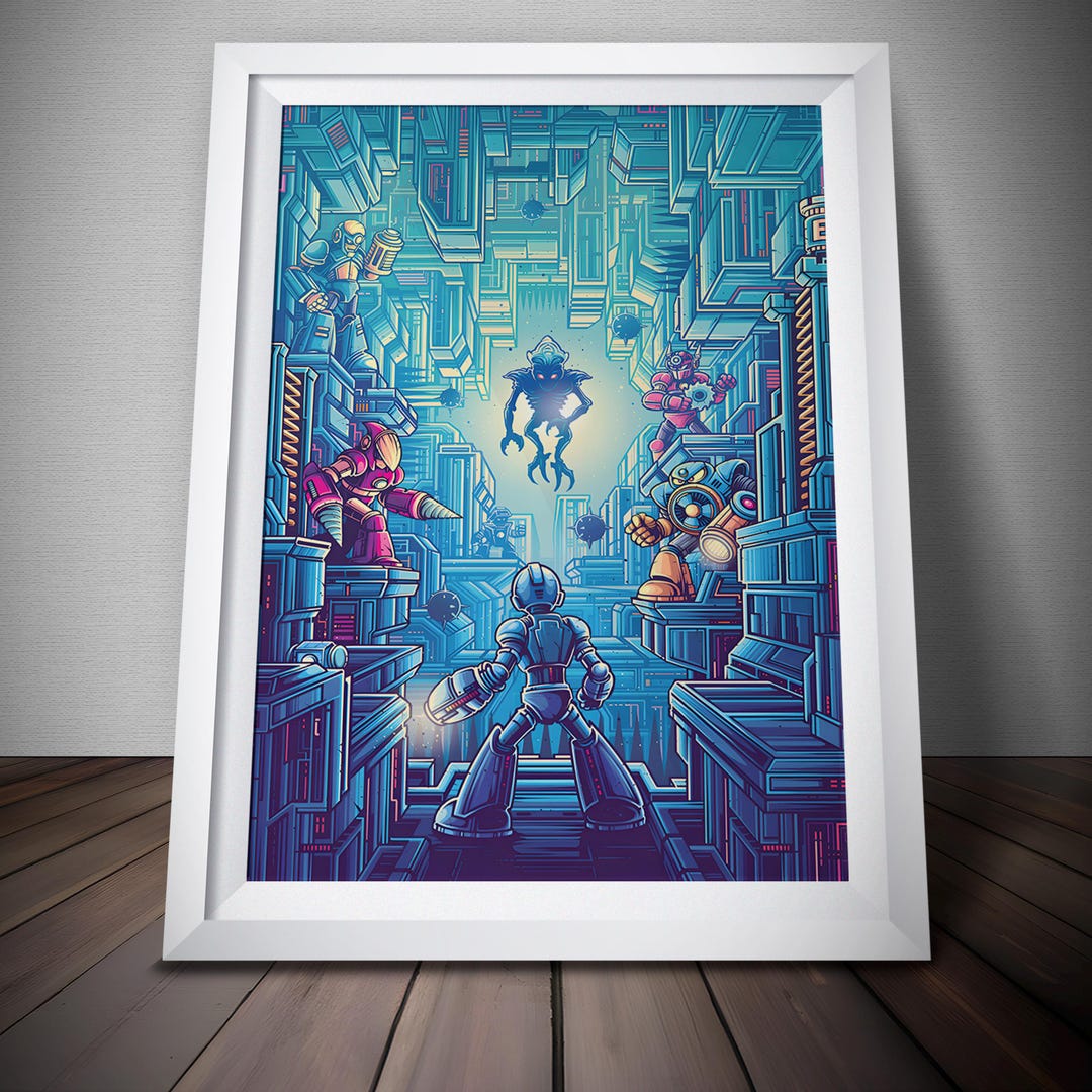 Mega Man Poster | Arcade Game Poster | Premium Quality Print | Gaming ...