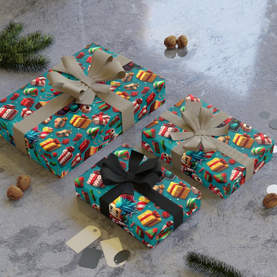 Wrapping Paper: Roblox Theme Christmas Gift Wrap - Etsy