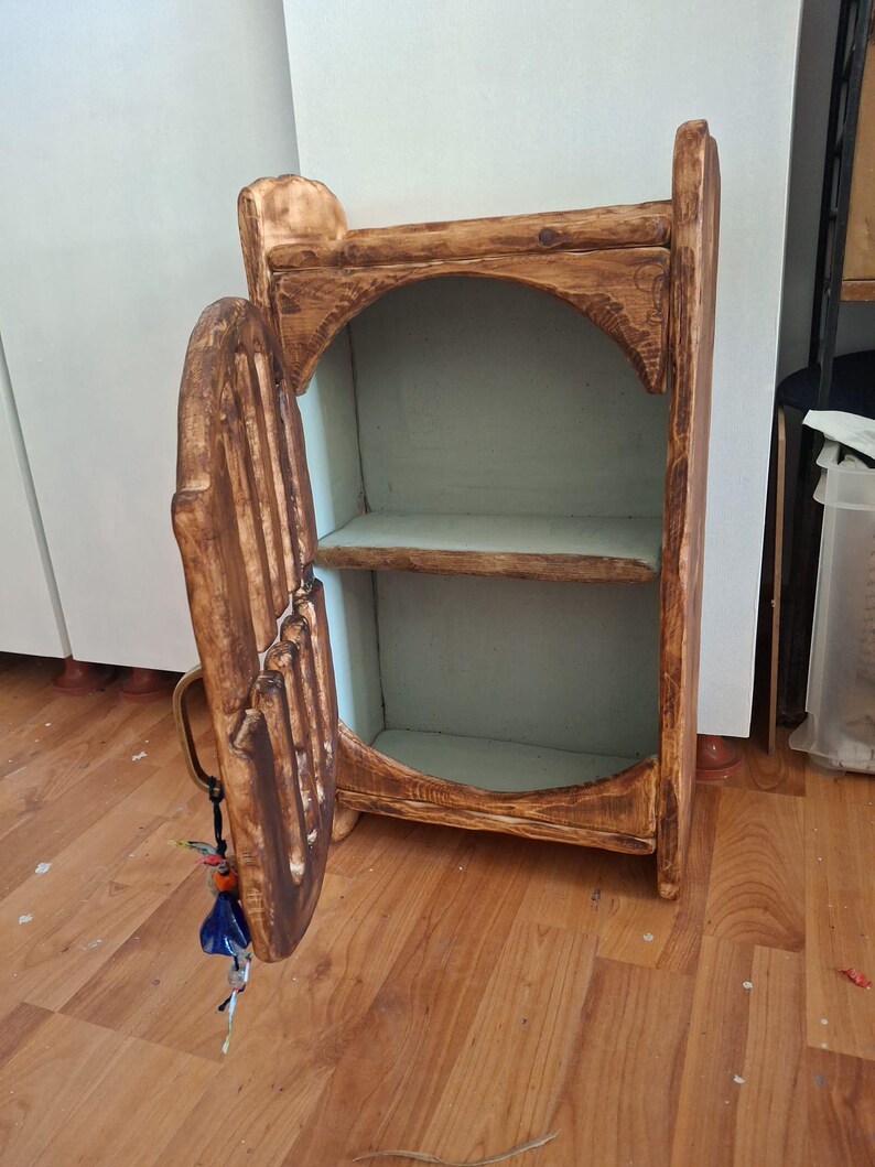 Handmade Pine Wood Mini Cabinet| Rustic Decorative Furniture With Brass ...