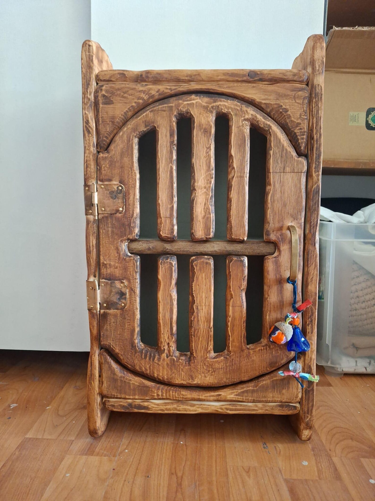 Handmade Pine Wood Mini Cabinet| Rustic Decorative Furniture With Brass ...