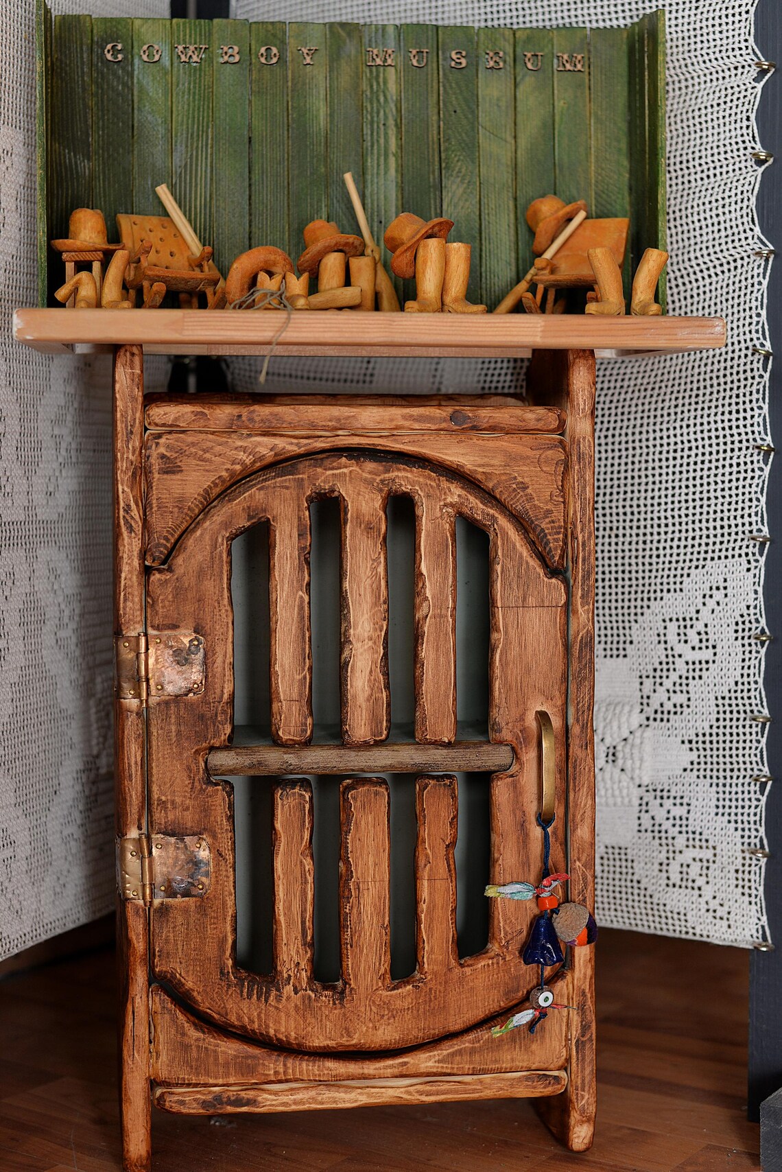 Handmade Pine Wood Mini Cabinet| Rustic Decorative Furniture With Brass ...