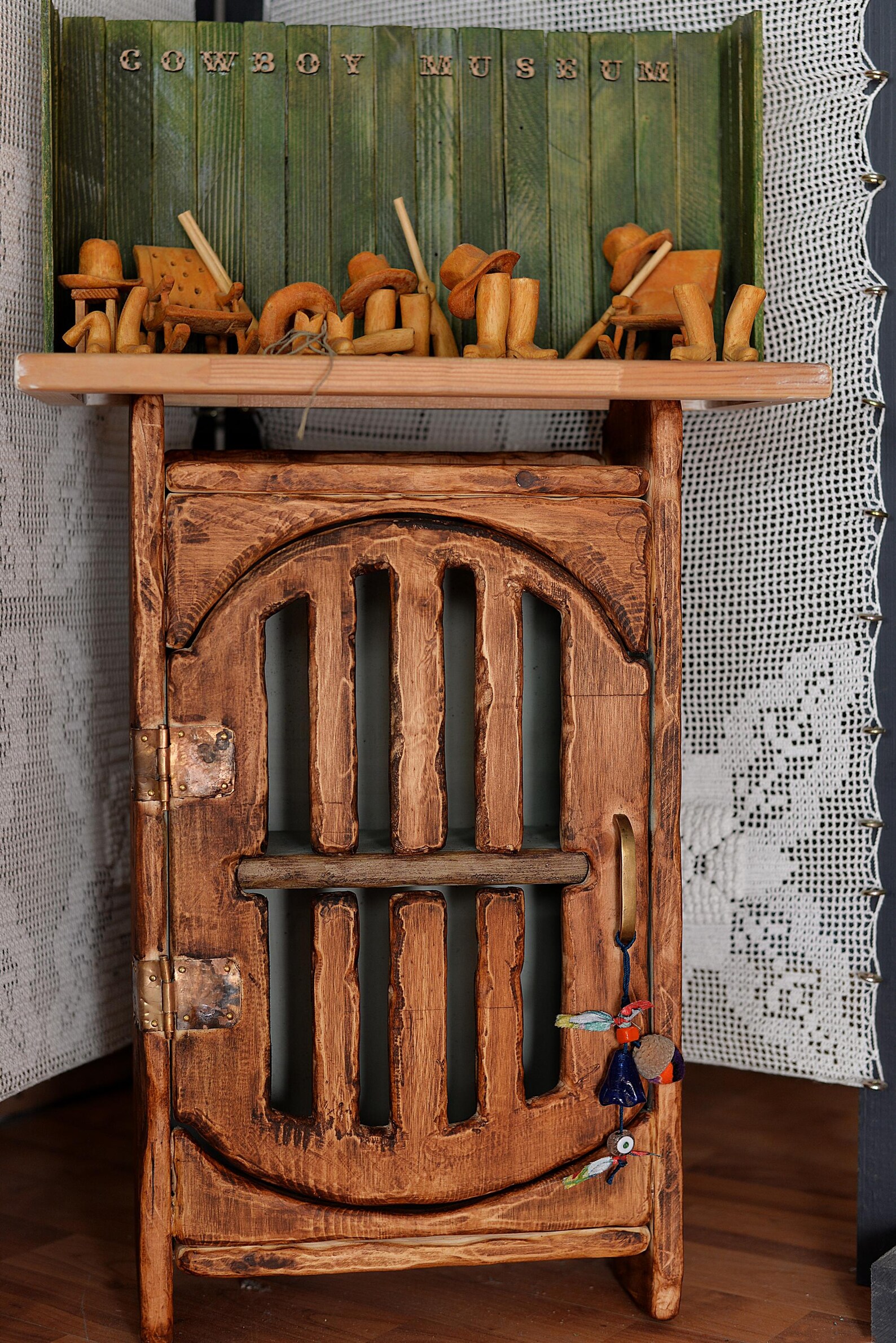 Handmade Pine Wood Mini Cabinet| Rustic Decorative Furniture With Brass ...