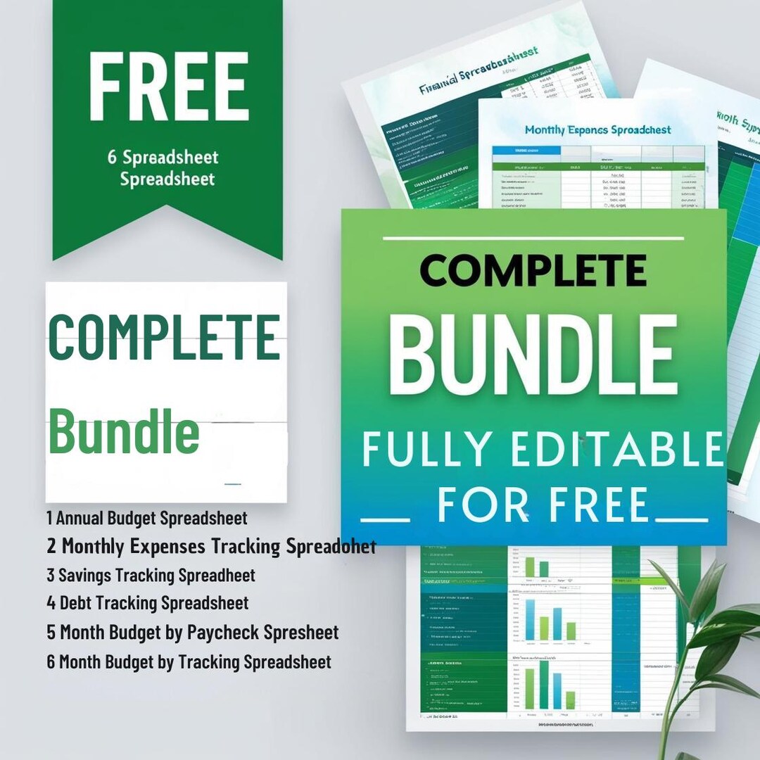 All-in-one FINANCIAL PLANNER BUNDLE: Excel Templates for Annual Budget ...