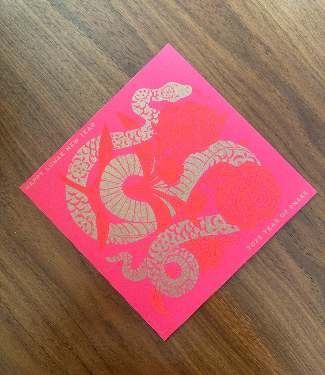 Year of the Wood Snake Zodiac Fortune Lucky Sign Decor Foil Gold Door ...