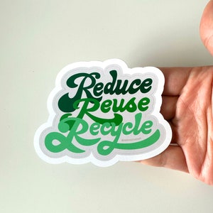 Reduce Reuse Recycle Eco Friendly Sustainable Bottle Laptop Sticker ...
