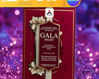 Editable Gala Invitation Template, Gala Party, Corporate Fundraiser ...