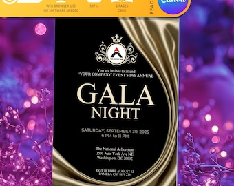 Editable Gala Invitation Template, Gala Party, Corporate Fundraiser ...