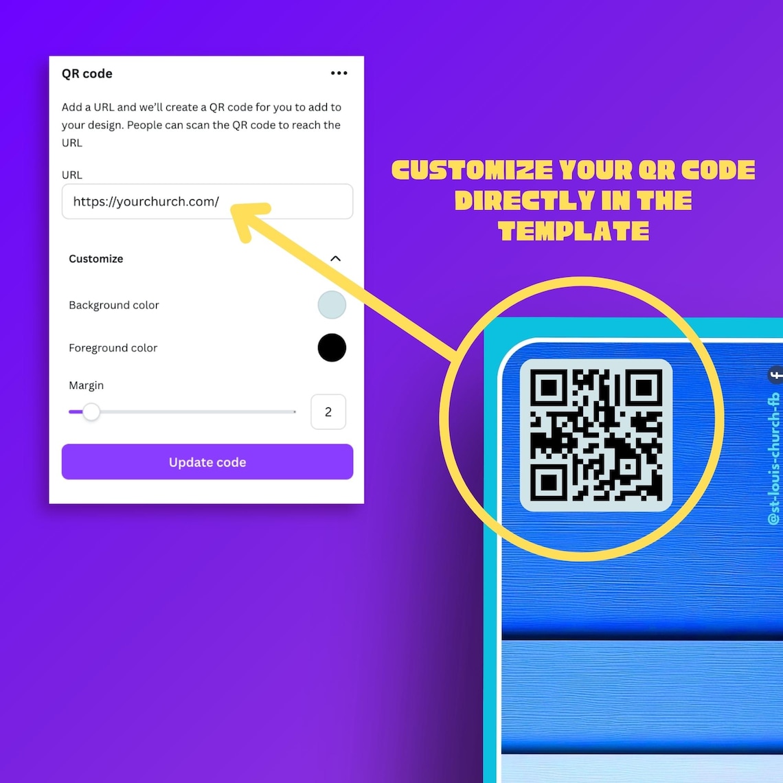 Church Visitor Connect Card Template, Blue Editable Church Welcome ...