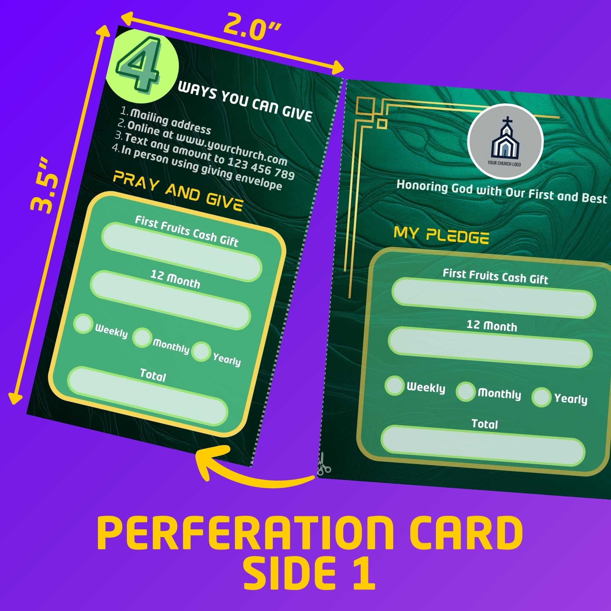 Church Giving Campaign Card Template Donation for Church Fundraiser ...