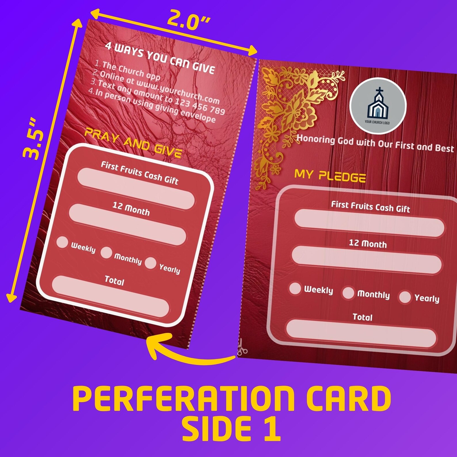 Church Giving Campaign Card Template for Church Fundraiser Modern ...