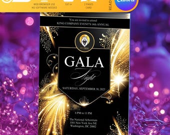 Anniversary Gala Invitation Template, Gala, Corporate Fundraiser ...
