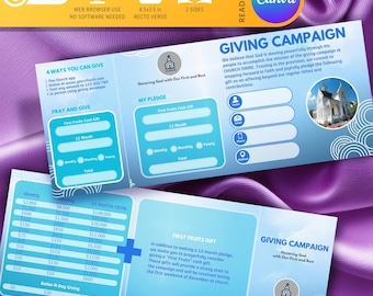 Church Giving Campaign Card Template for Church Fundraiser Modern ...