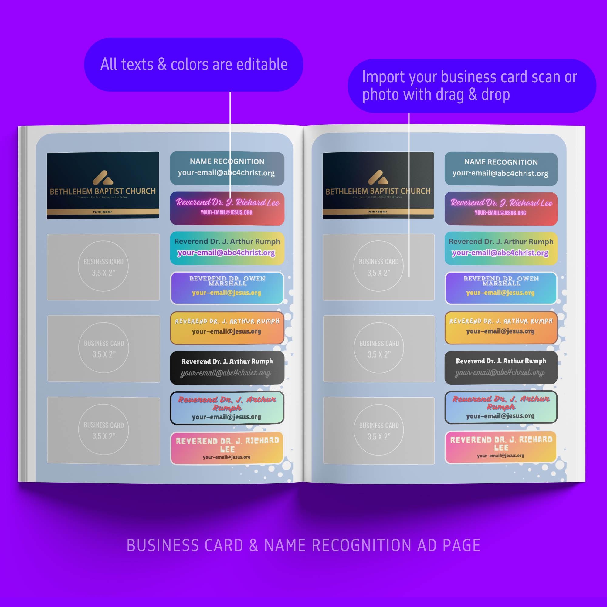 Church Souvenir Book Ad Photo DIY Templates, Editable Congratulations ...