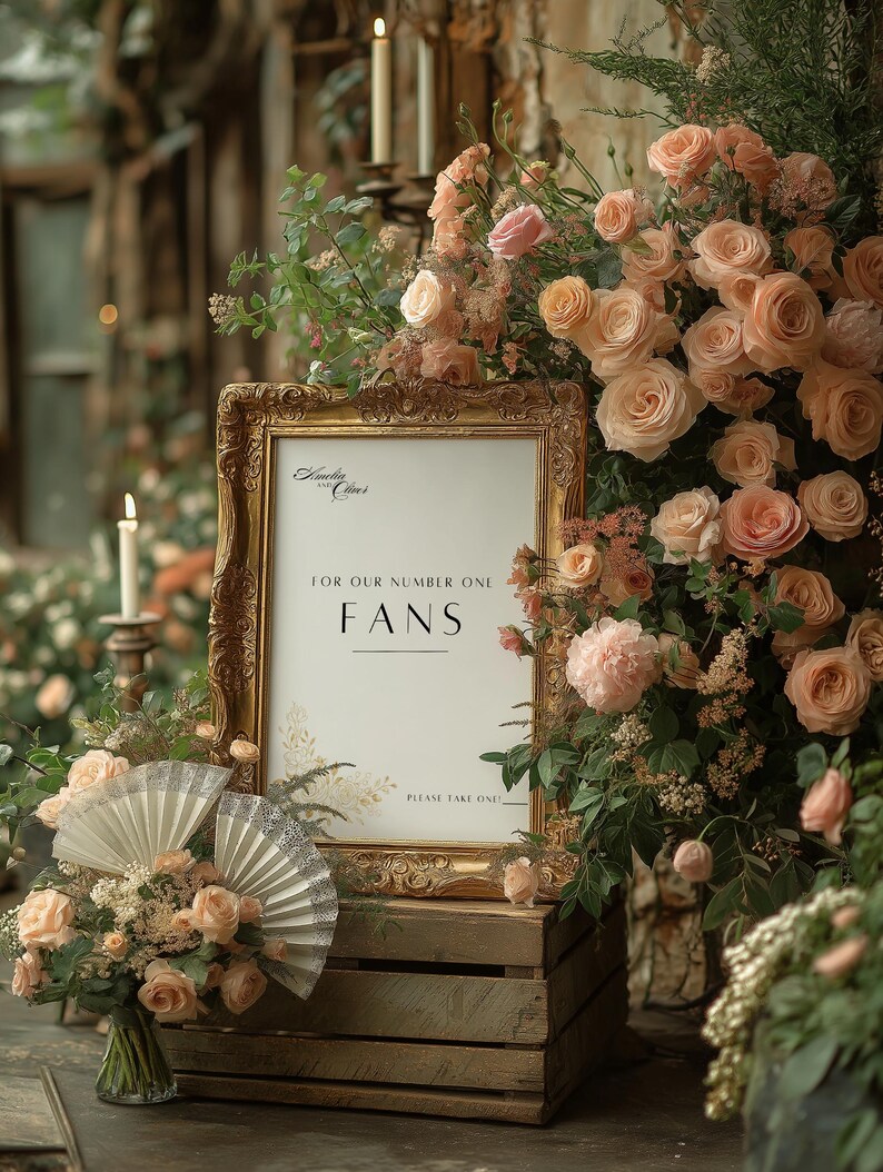 Modern Minimalist Wedding Fan Sign Template, Amelia Theme (made for ...