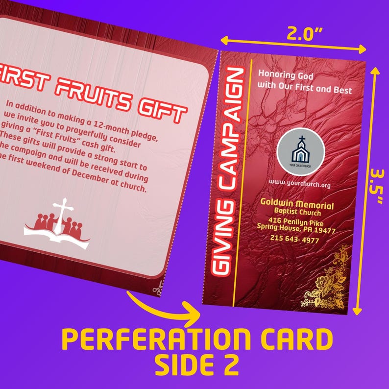 Church Giving Campaign Card Template for Church Fundraiser Modern ...