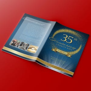 Anniversary Gala Program Template | Blue & Gold, 8 Pages (MADE FOR ...