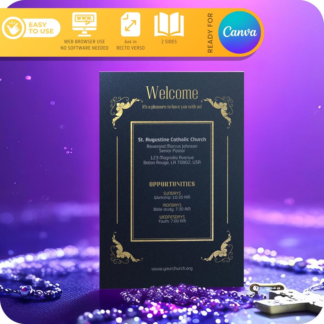 Church Visitor Connect Card Template, Elegant Welcome, 4x6 in (MADE for ...
