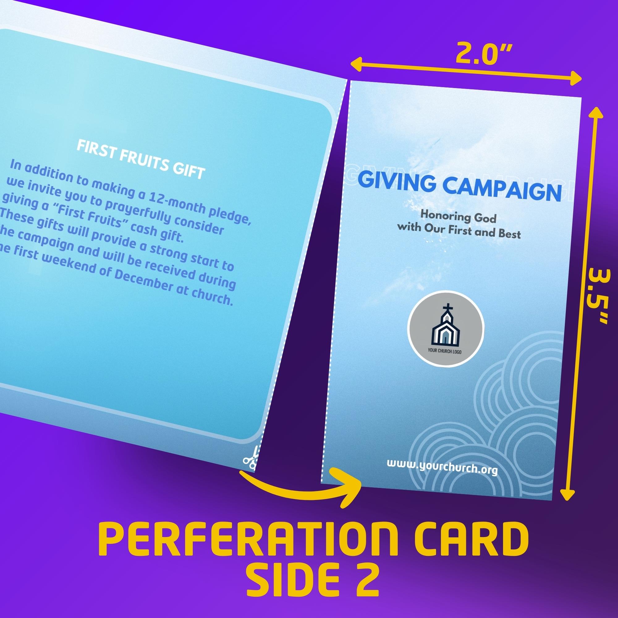 Church Giving Campaign Card Template for Church Fundraiser Support Card ...