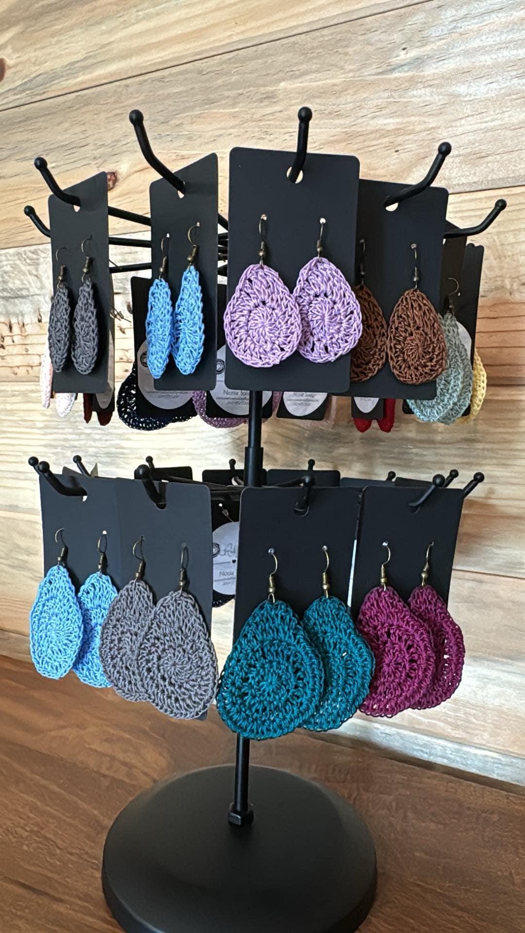 TEAR DROP- Handmade Crochet Earrings- Boho Statement Jewelry in Unique ...