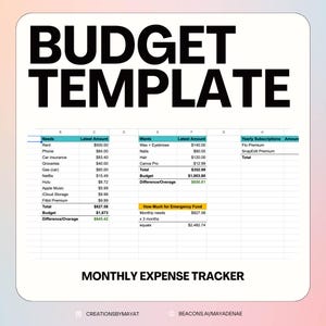Simple Budget Template - Etsy
