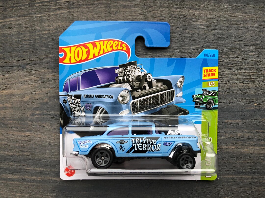 Chevy Bel Air Gasser '55 Blue Mattel HOT WHEELS HW Gassers 1:64 ...