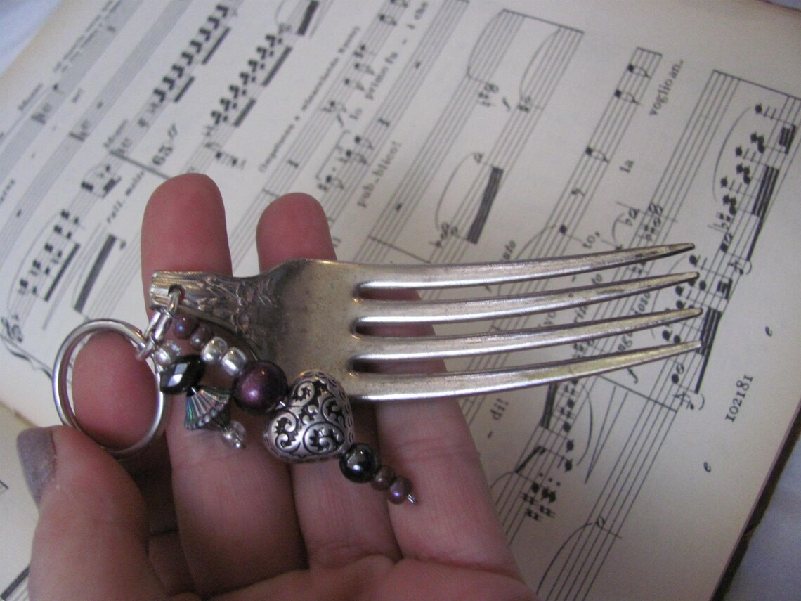 Key Fob Silver Plate Silverware Tines Key Chain - Etsy