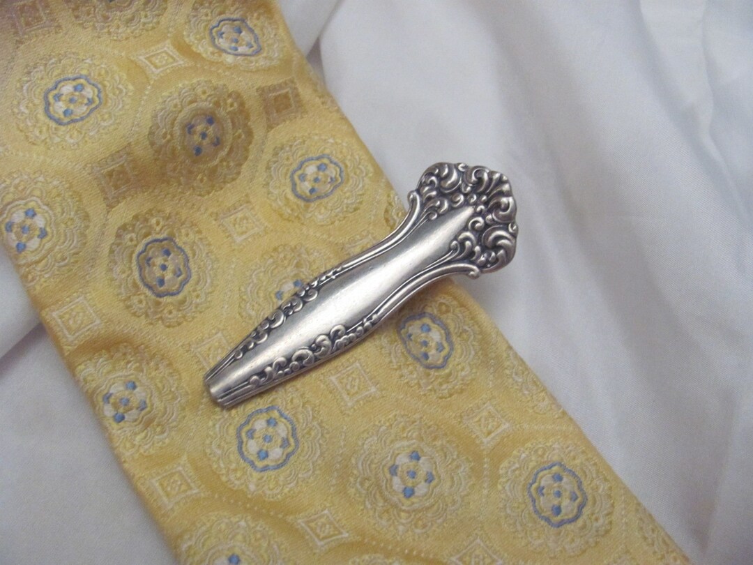 Unique Silver Neck Tie Bar Clip Scarf Clip Vintage Antique - Etsy