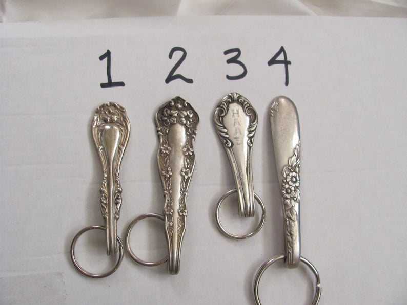 Key Fob Antique Ornate Silver Plate Silverware Key Chain - Etsy