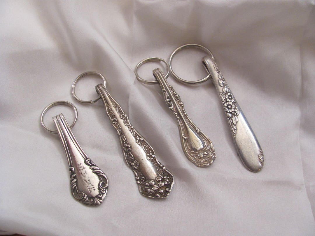 Key Fob Antique Ornate Silver Plate Silverware Key Chain - Etsy