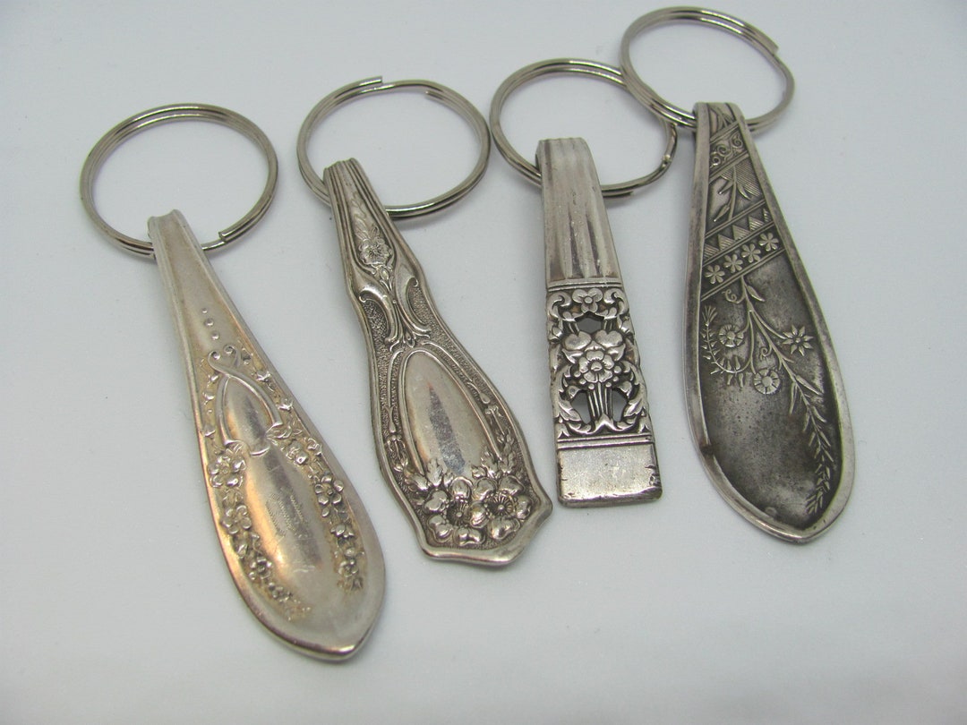 Ornate Silver Plate Silverware Key Chain Fob - Rare Patterns - Your ...
