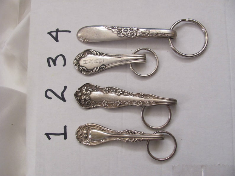 Key Fob Antique Ornate Silver Plate Silverware Key Chain - Etsy