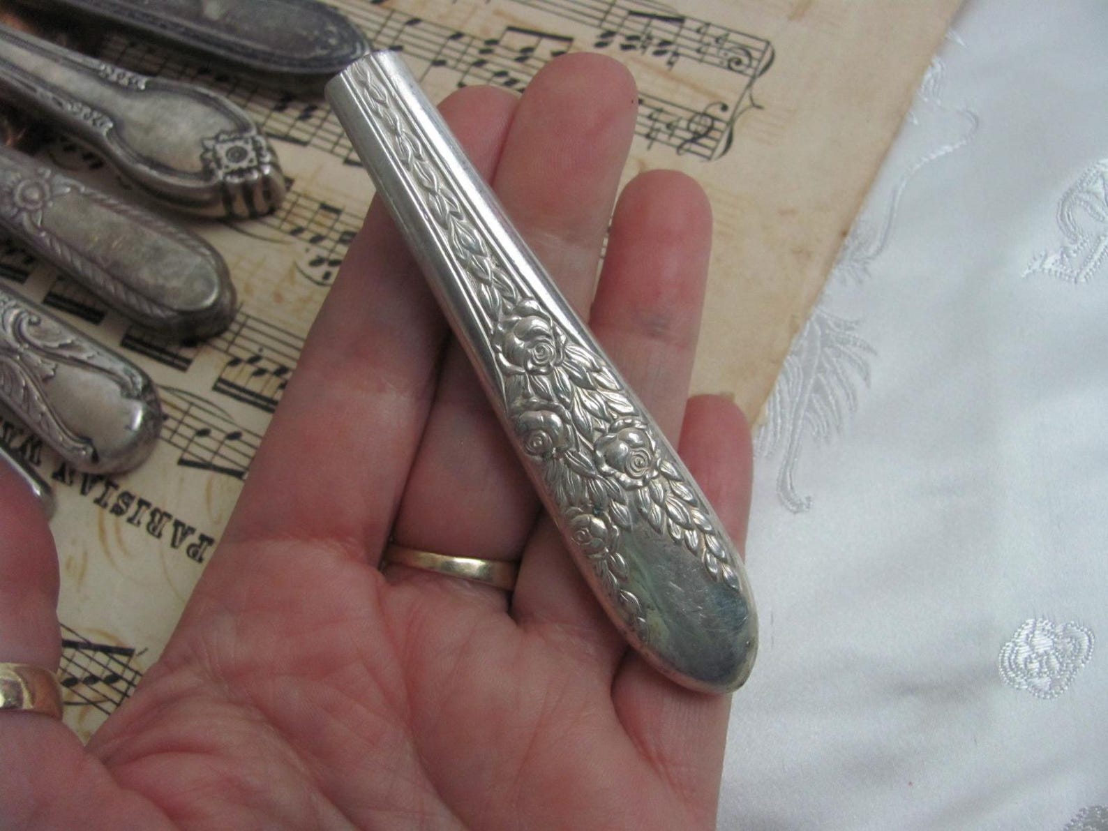 Silverware Flower Bud Vase Magnet or Lapel Pin or Pendant // Made From ...