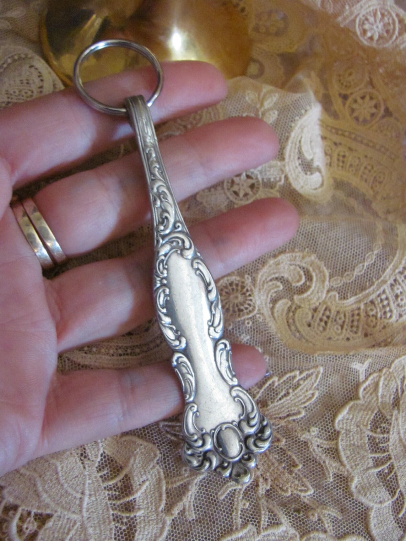 Key Fob Antique Ornate Silver Plate Silverware Key Chain | Etsy