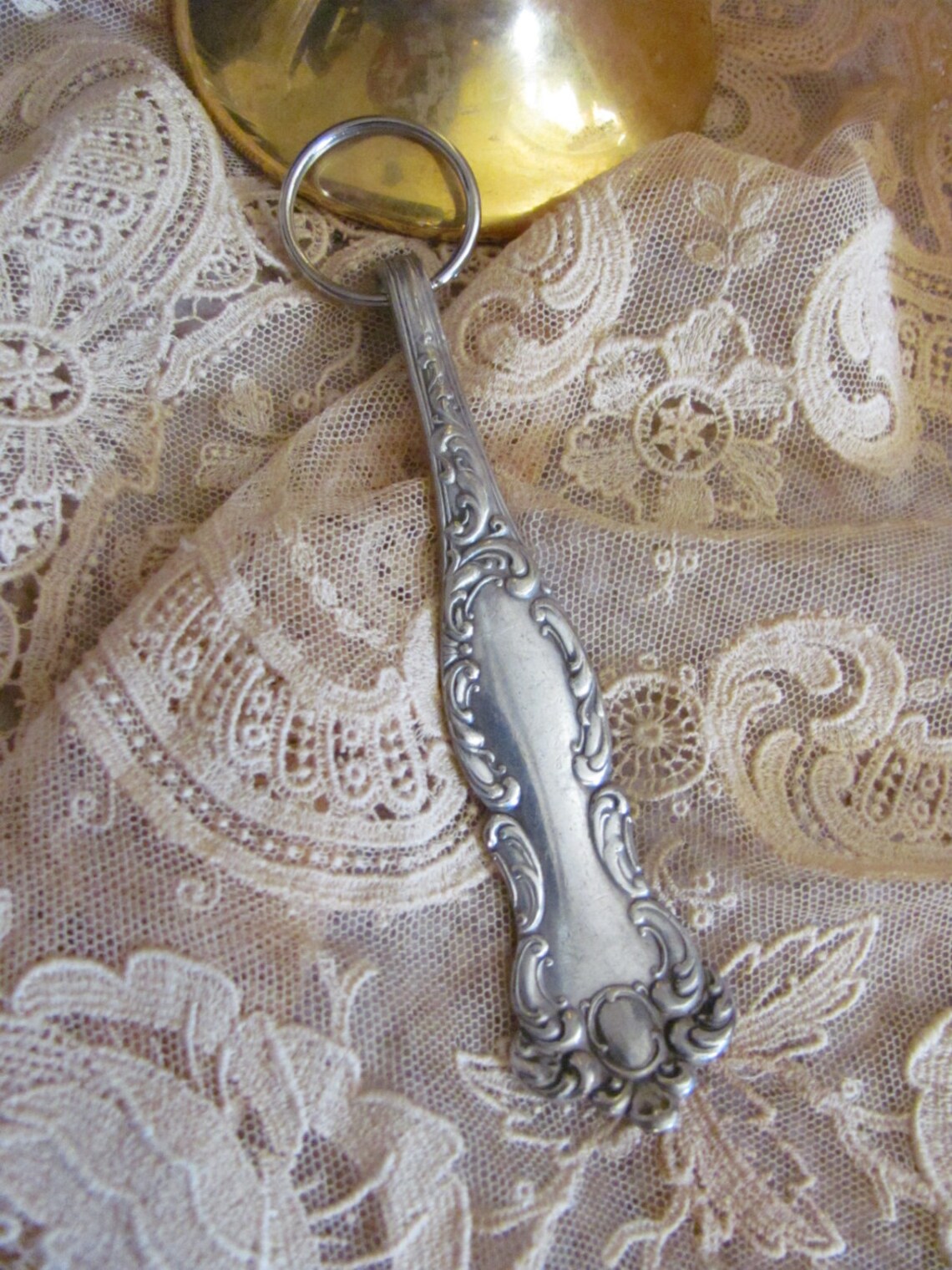 Key Fob Antique Ornate Silver Plate Silverware Key Chain - Etsy