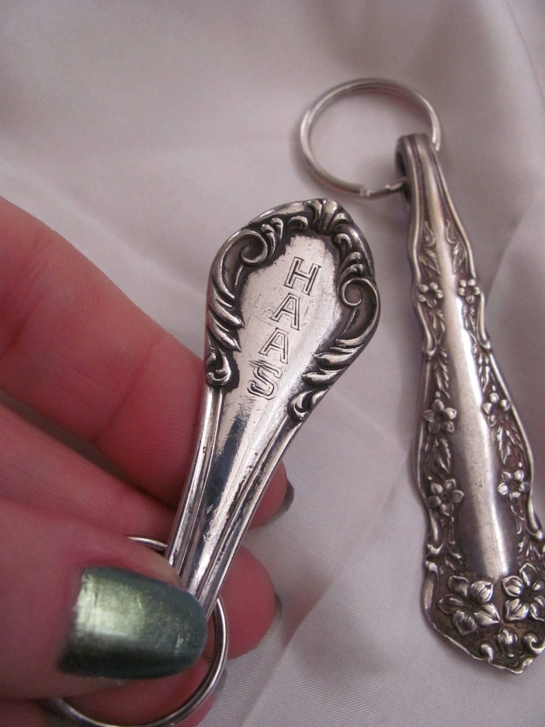 Key Fob Antique Ornate Silver Plate Silverware Key Chain - Etsy