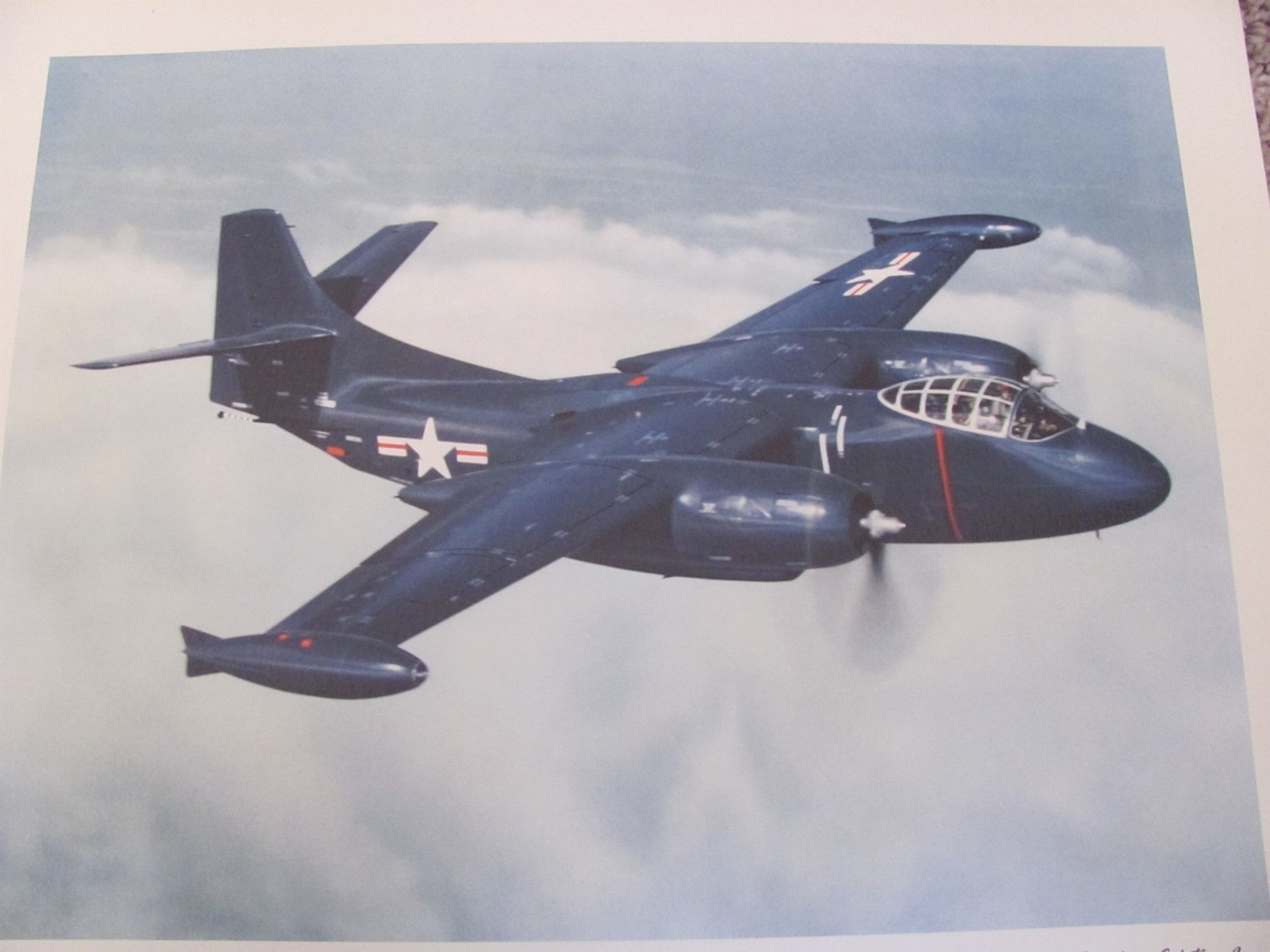 Vintage Aviation Print - Navy AJ-1 SAVAGE - North American Aviation Co ...