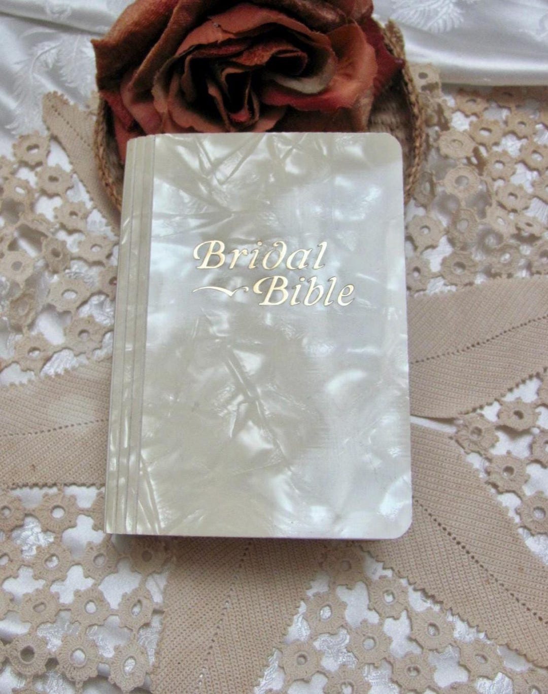 Bridal Bible Book - Circa 1939 Hebrew Publishing MOP Faux Mother of ...